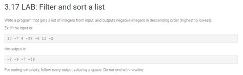 answered 3 17 lab filter and sort a list write… bartleby