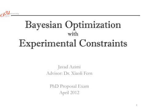 Ppt Bayesian Optimization With Experimental Constraints Powerpoint
