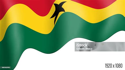 가나 국기 현실적인 독립 기념일 배경입니다 가나 영연방 깃발이 바람에 펄럭이며 흔들리고 있습니다 독립 기념일을 위한 축제 애국심