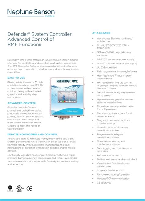 Defender Rmf System Controller Aquaanalytic Defender Rmf System Controller Aquaanalytic