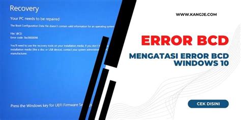 SOLVED Mengatasi Error BCD Atau Boot BCD Pada Windows
