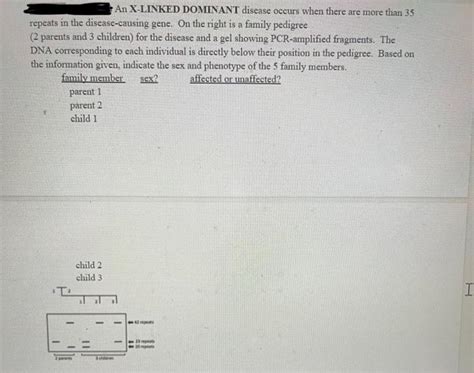 Solved An X Linked Dominant Disease Occurs When There Are