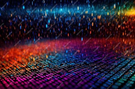 Colorful Technology Binary Matrix Code Abstract Wallpaper Patern Background Premium Ai
