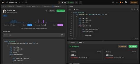 Practiced Leetcode For Binary Search Hussain Lohawala Posted On The