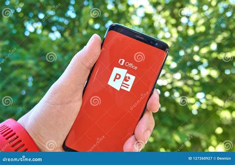 Microsoft Powerpoint Mobile App On Samsung S8 Editorial Photography Image Of Display Android