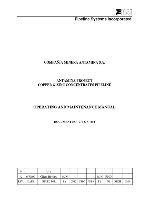 Operating And Maintenance Manual Pdf Pipeline Transport Pump