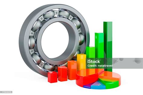 성장 막대 그래프 및 파이 차트 3d 렌더링이 있는 볼 베어링 3차원 형태에 대한 스톡 사진 및 기타 이미지 3차원 형태 개념 개념과 주제 Istock