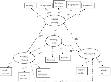 Standardized Path Coefficients Of The Mediation Models Of Mindful Download Scientific Diagram