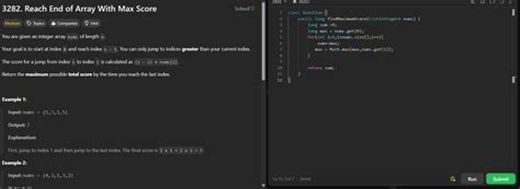 🔹 Day 108 Coding Challenge 🔹 Problem Reach End Of Array With Max Aravind Singanaboina