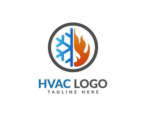 난방 환기 및 에어컨 Hvac 로고 디자인 프리미엄 벡터