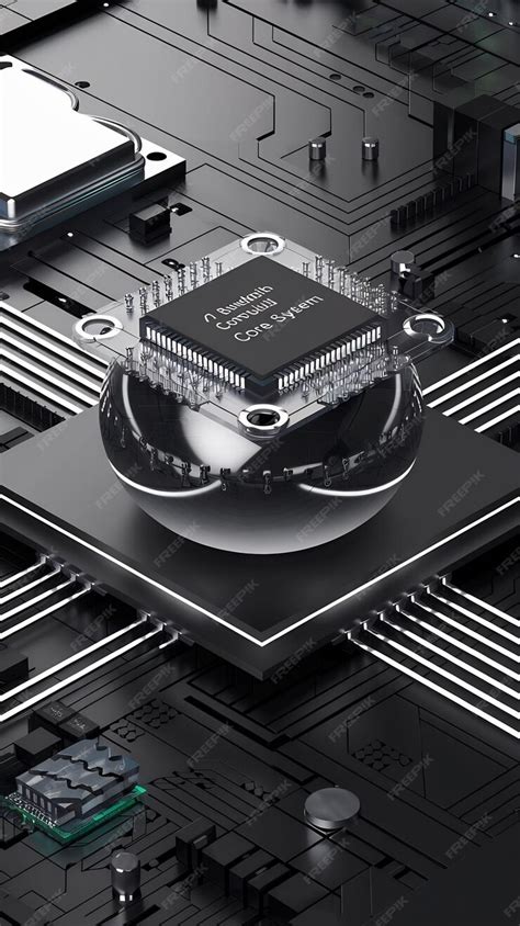 Circuit Board System Chip With Core Processor Spherical Computer