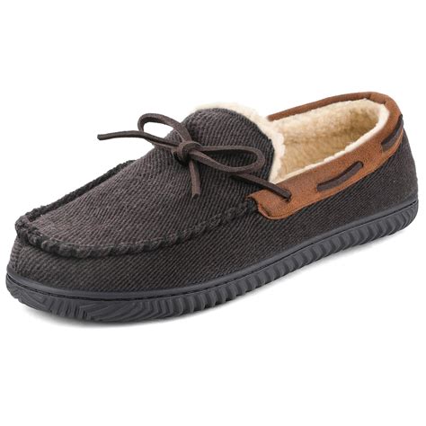 Mens Samuel Sherpa Lined Moccasin Slipper Rockdove Footwear