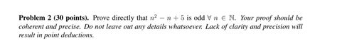Solved Problem 2 30 Points Prove Directly That N2−n5 Is