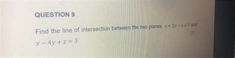 Solved Find The Line Of Intersection Between The Two Planes Chegg