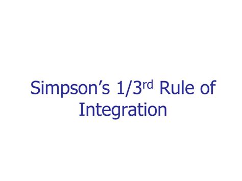 Solution Numerical Methods Simpson S One Third Rule Of Integration