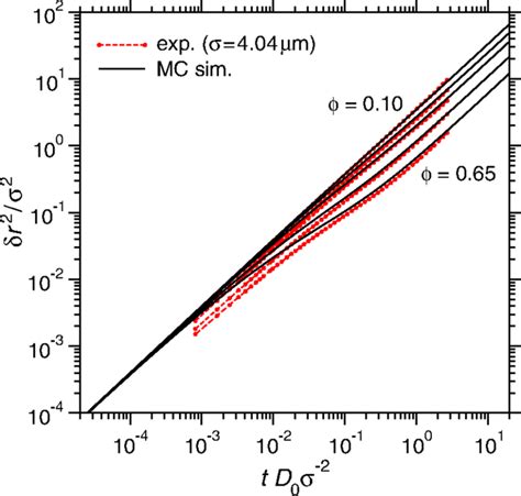 Mean Squared Displacements In Units Of The Particle Diameter σ From