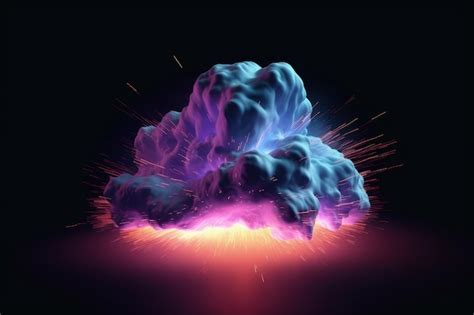 Premium Ai Image A Blue And Purple Cloud With A Pink And Purple Explosion