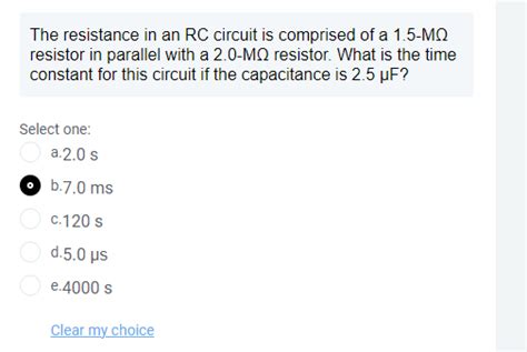 Solved The Resistance In An RC Circuit Is Comprised Of A Chegg Com