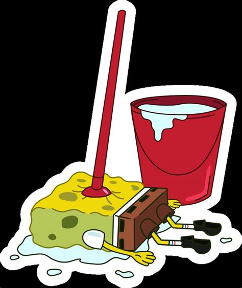 Spongebob Mop Spongebob Cartoon Stickers Spongebob And Sandy