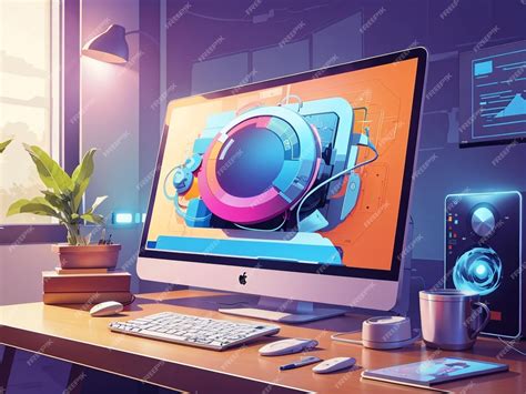Premium Ai Image Creative Digital Canvas Computer Display With Vector