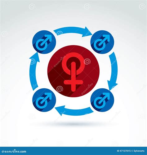 Blue Male And Red Female Signs Connected With Arrows Gender Symbols Group Sex Conceptual Icon Blue Male And Red Female Signs Connected With Arrows Gender Symbols Group Sex Conceptual Icon