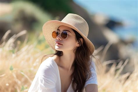 Premium Photo Sunny Girl Sitting In The Sun