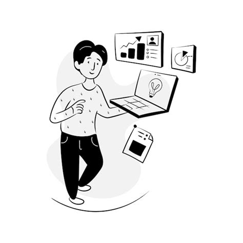 Premium Vector Online Data Hand Drawn Illustration Of Website Analytics