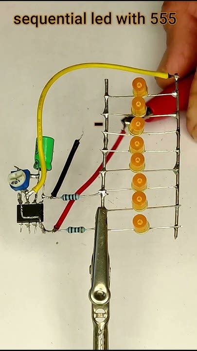 How To Make Sequential Led Circuit With 555 Shorts Youtube