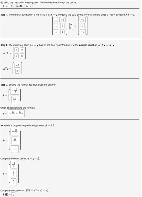 Solved By Using The Method Of Least Squares Find The Best Chegg