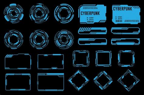 Premium Vector Futuristic Interface Ui Elements Holographic Hud User