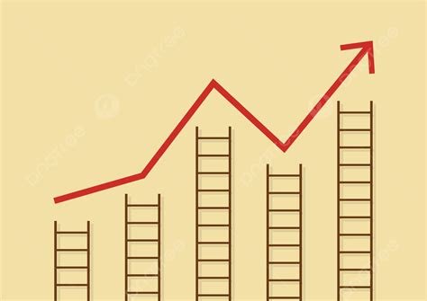 Growth Chart With Ladders Ladder Background Positive Vector Ladder