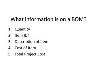 Bill Of Material PPTX