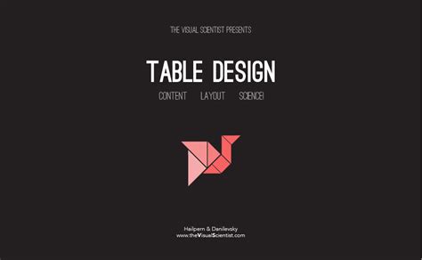Table Design Guide The Visual Scientist