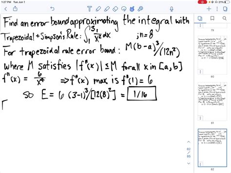 Solvedfind A Bound On The Error In Approximating The Integral Using A