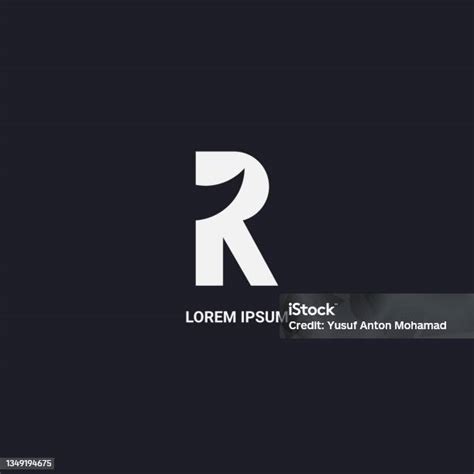 R 어퍼 케이스 편지 초기 로고 디자인 템플릿 벡터 일러스트레이션 네거티브 스페이스 코뿔소 뿔이 있는 캐피탈 R 코뿔소에 대한 스톡 벡터 아트 및 기타 이미지 Istock