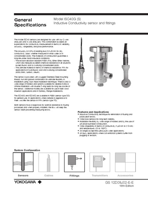 Conductivity Yokogawa Sc Sensor Pdf Pipe Fluid Conveyance