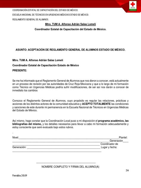 Aceptación Del Reglamento General De Alumnos Pdf