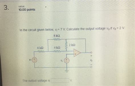 solved value 10 00 points in the circuit given below vi