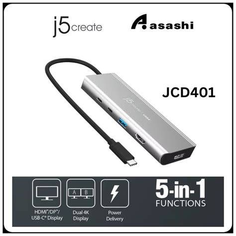 J Create Jcd Usb C Dual K Multi Port Hub Hdmi Displayport Usb C With Dp Support Usb C With