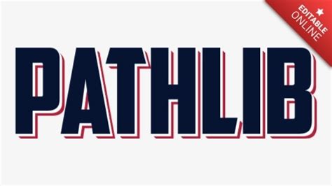 pathlib red white blue text effect generator