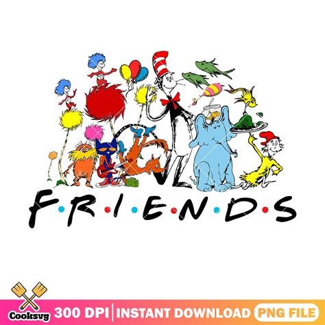 Characters Of Dr Seuss Cartoon Png File Dr Seuss Friends Png Dr Seus