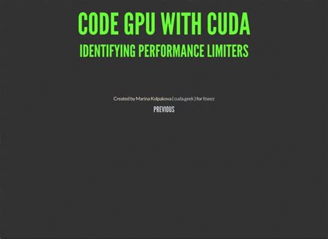 Code Gpu With Cuda Identifying Performance Limiters Ppt Free Download