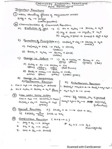 C10 Chemical Reactions 1 Pdf