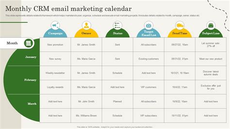 Monthly Crm Email Marketing Calendar Crm Marketing Guide To Enhance Mkt Ss Ppt Presentation