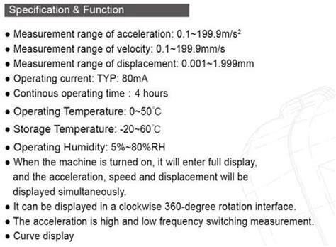 Vibration Meter Digital Vibration Sensor Meter Tester Vibrometer Analyzer Acceleration With