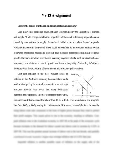 Causes And Impacts Of Inflation Economics Year 12 Hsc Thinkswap
