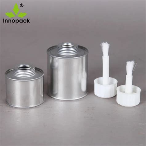 Empty Glue Tin Cans Pvc Tin Cans With Hair Ball Screw Lid With Brush Buy Pvc Glue Tin Can Pvc