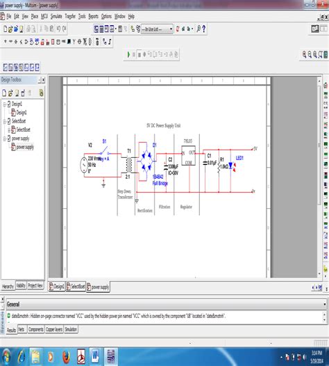 5v Power Supply Circuit In Proteus