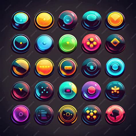 Design Round Game Button Ai Generated Interface Web Icon User Menu App Design Round Game Button