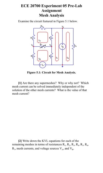 Solved ECE Experiment Pre Lab Assignment Mesh Chegg